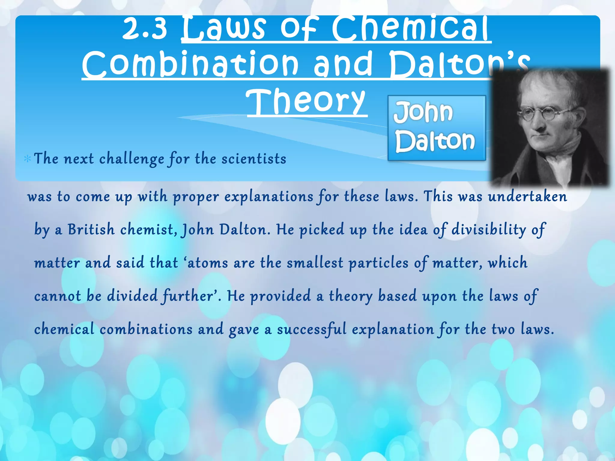 Atoms and molecules | ODP | Chemistry | Science