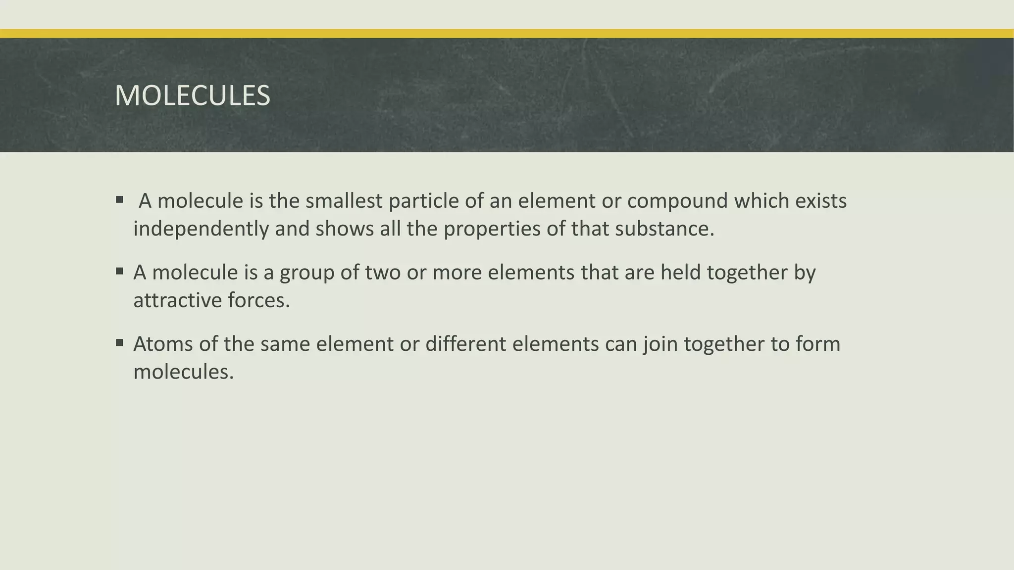 Atoms and molecules | PPTX