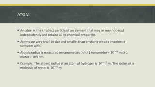 Atoms and molecules | PPTX
