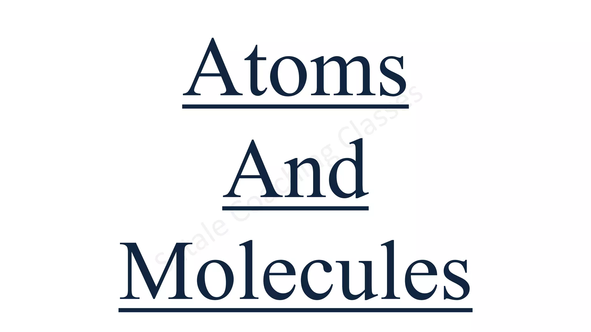 Atoms and molecules | PPT