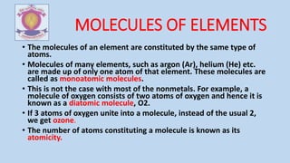 ATOMS AND MOLECULES.pptx................. | PPTX