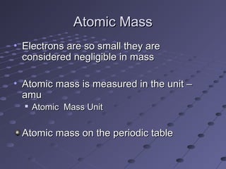 Atoms and the periodic table | PPT