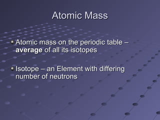 Atoms and the periodic table | PPT
