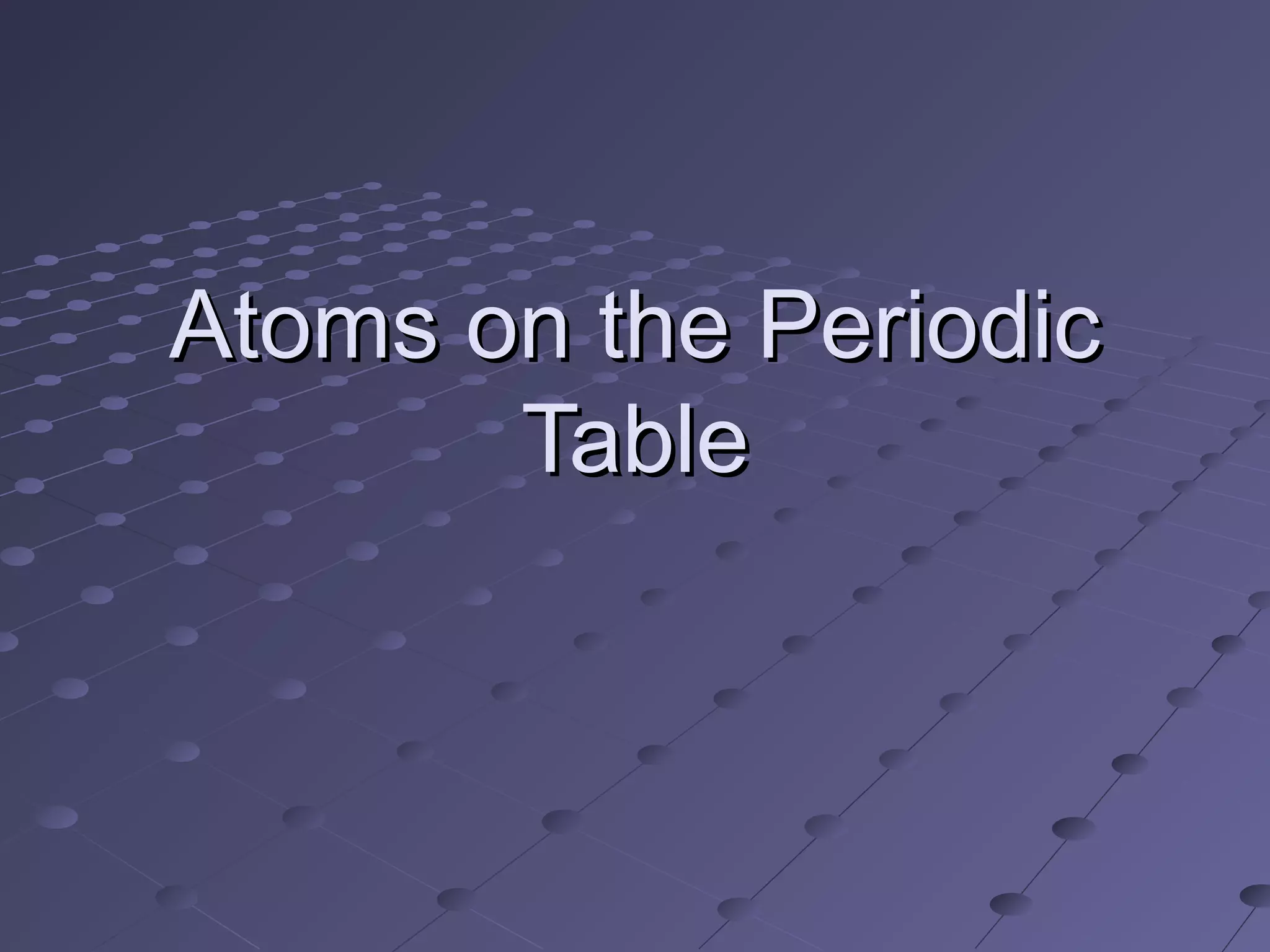 Atoms and the periodic table | PPT | Chemistry | Science