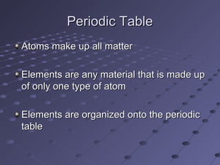 Atoms and the periodic table | PPT