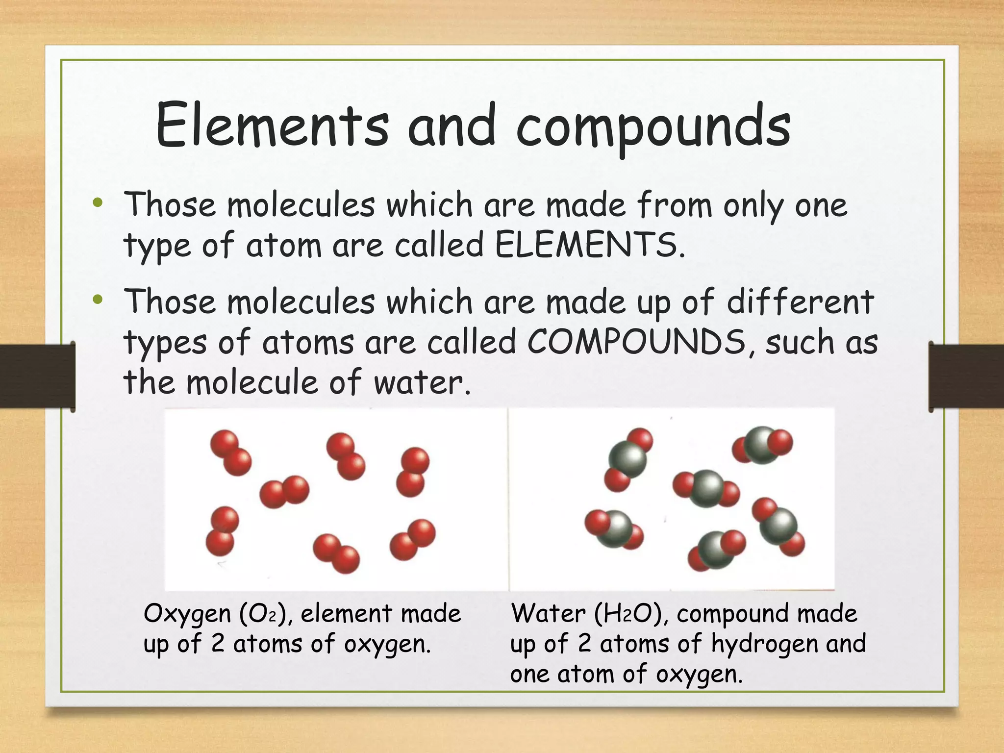 Atoms, elements and compounds | PPT