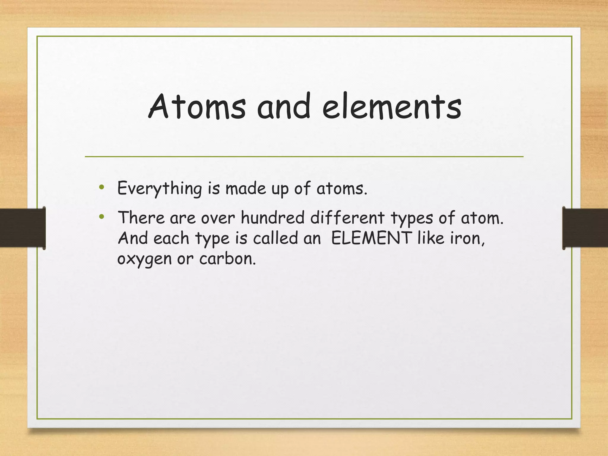 Atoms, elements and compounds | PPT