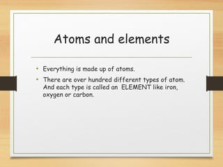 Atoms, elements and compounds | PPT