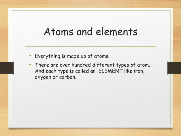 Atoms, elements and compounds | PPT