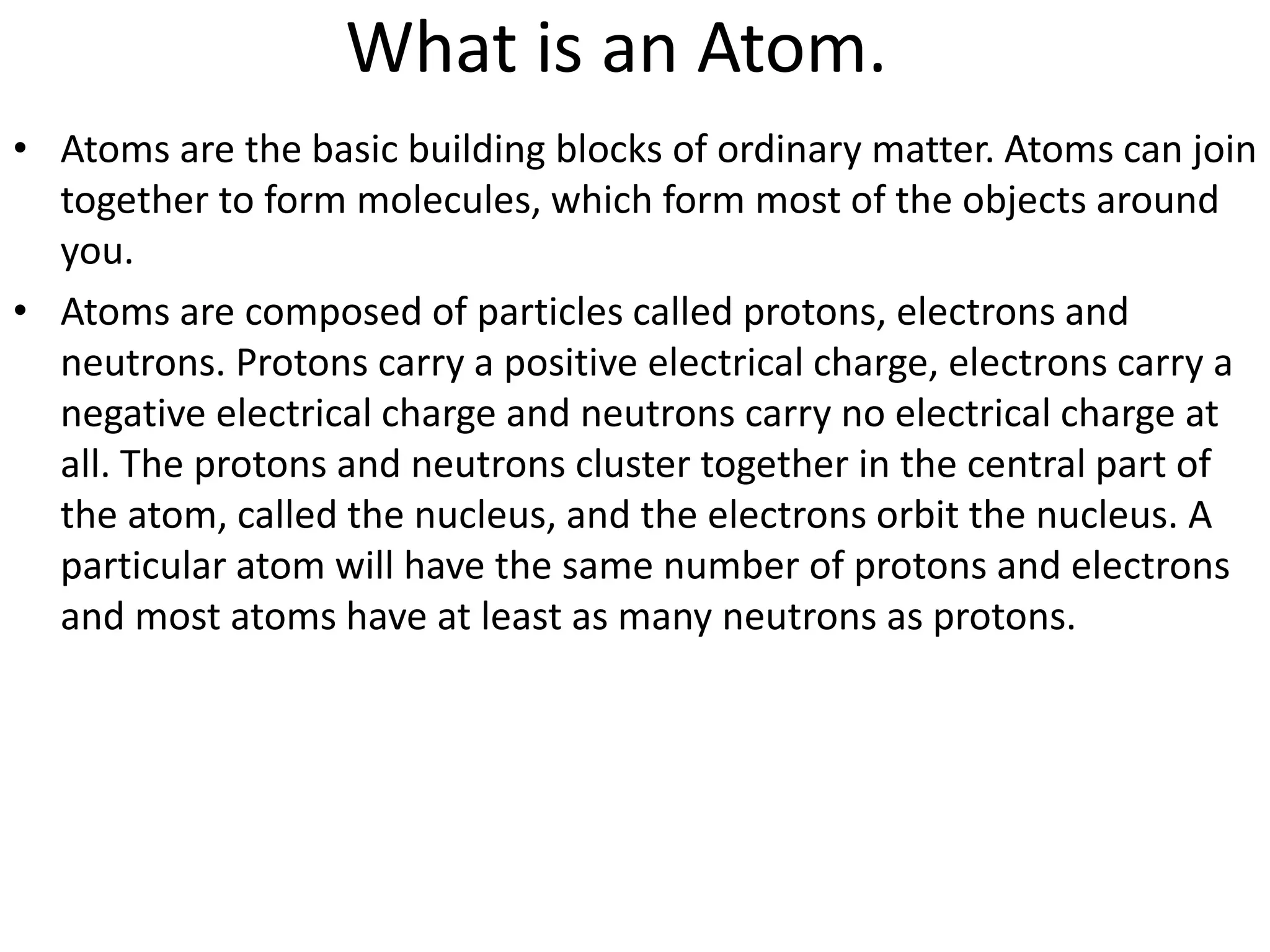 Atoms, elements and the periodic table | PPTX