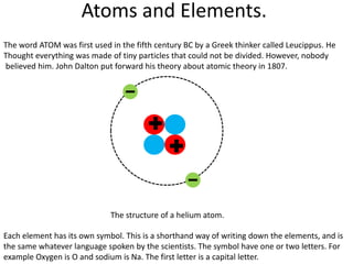 Atoms, elements and the periodic table | PPTX