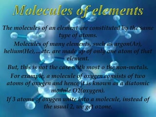 Atoms & molecule & its structure | PPT