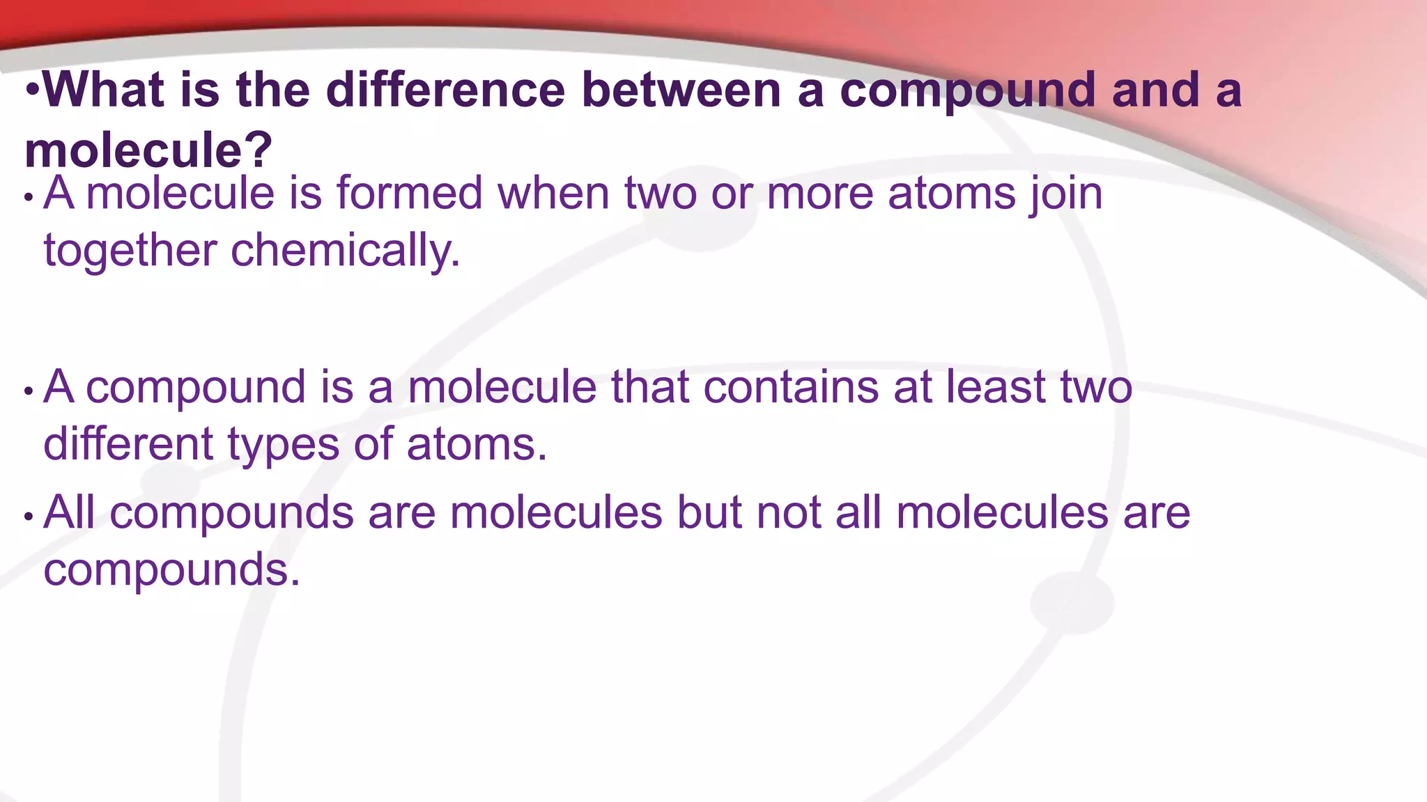 Atoms, molecules, elements, compounds, mixtures and solutions | PPTX ...