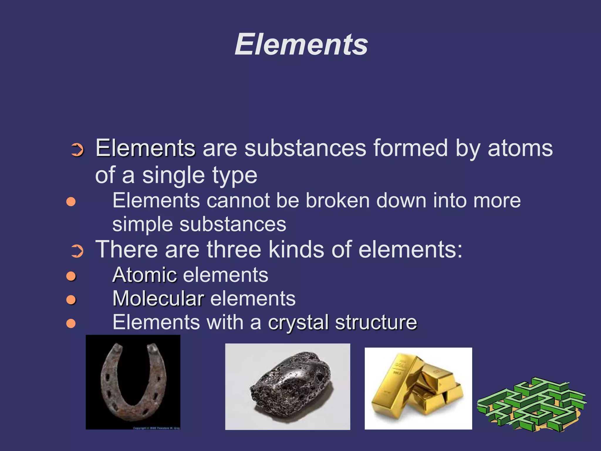 Atoms, molecules, elements, compounds, substances, mixtures | PPT