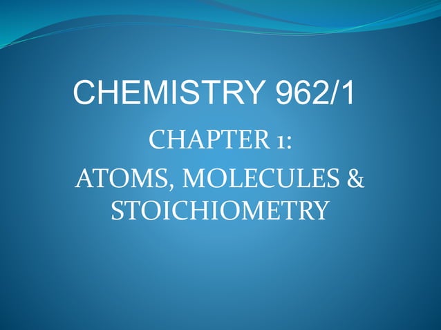ATOMS, MOLECULES & STOICHIOMETRY.pptx | Chemistry | Science
