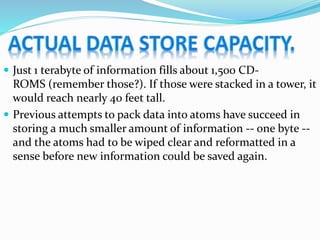 Atoms store data on tiny hard drive | PPT