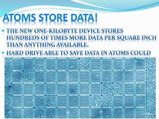 Atoms store data on tiny hard drive | PPT