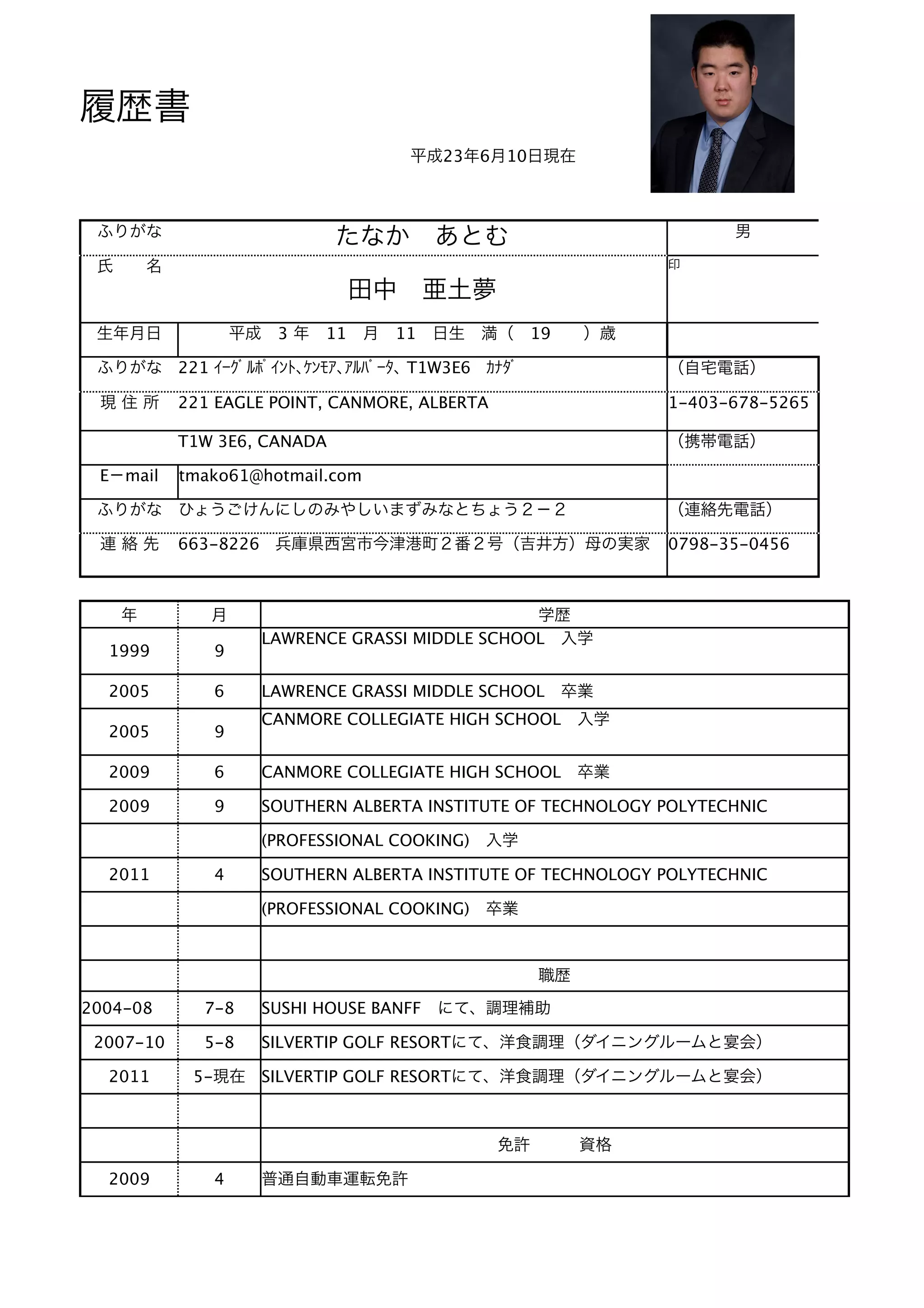 Atomu tanaka japanese resume | PDF