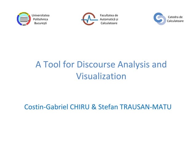 A Tool For Discourse Visualization And Analysis Ppt