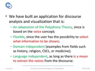 A tool for discourse visualization and analysis | PPT