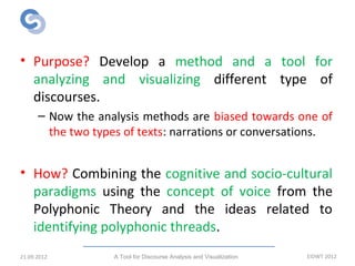 A tool for discourse visualization and analysis | PPT