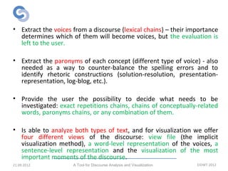 A tool for discourse visualization and analysis | PPT