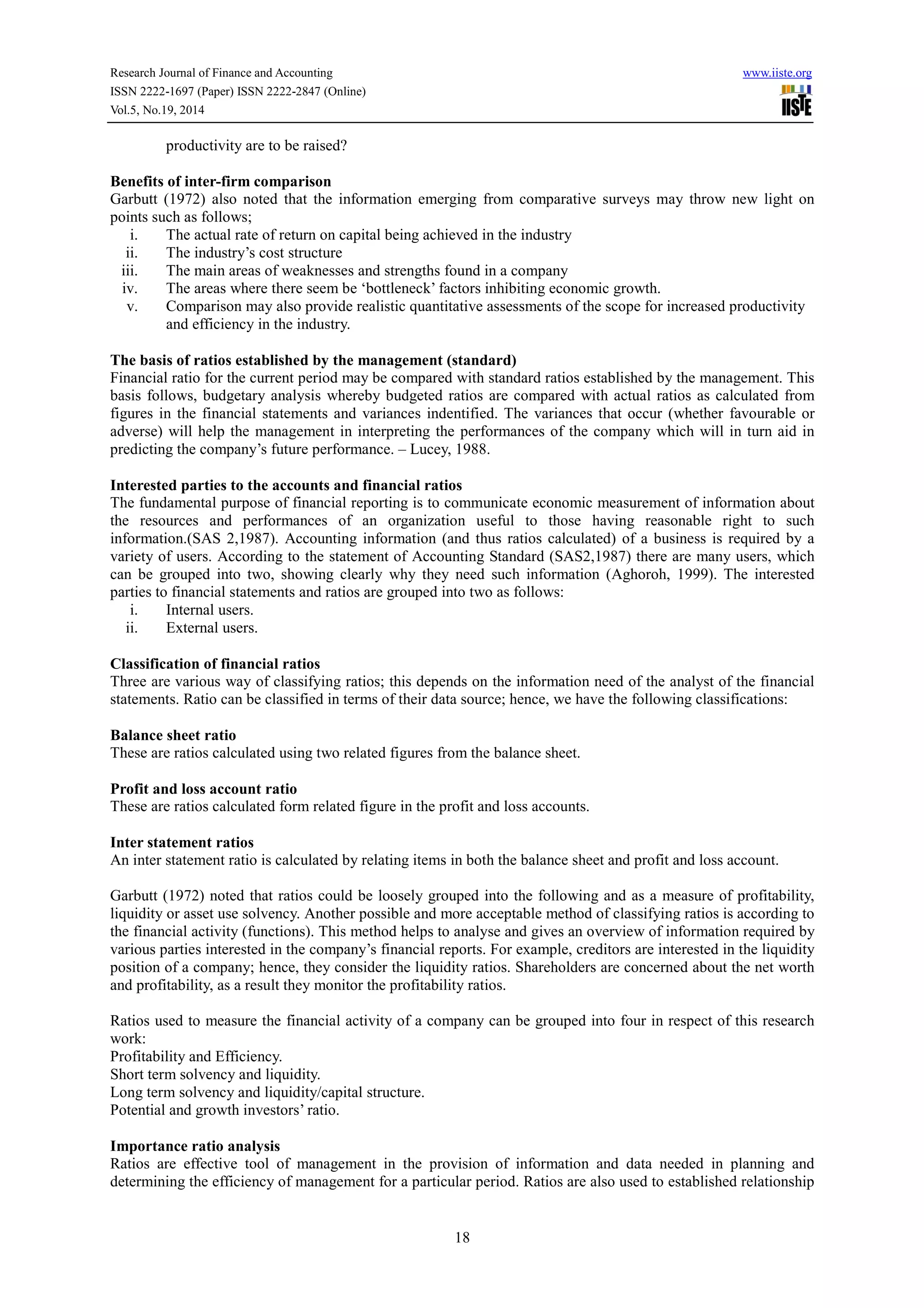 A Tool For Measuring Organization Performance Using Ratio Analysis Pdf