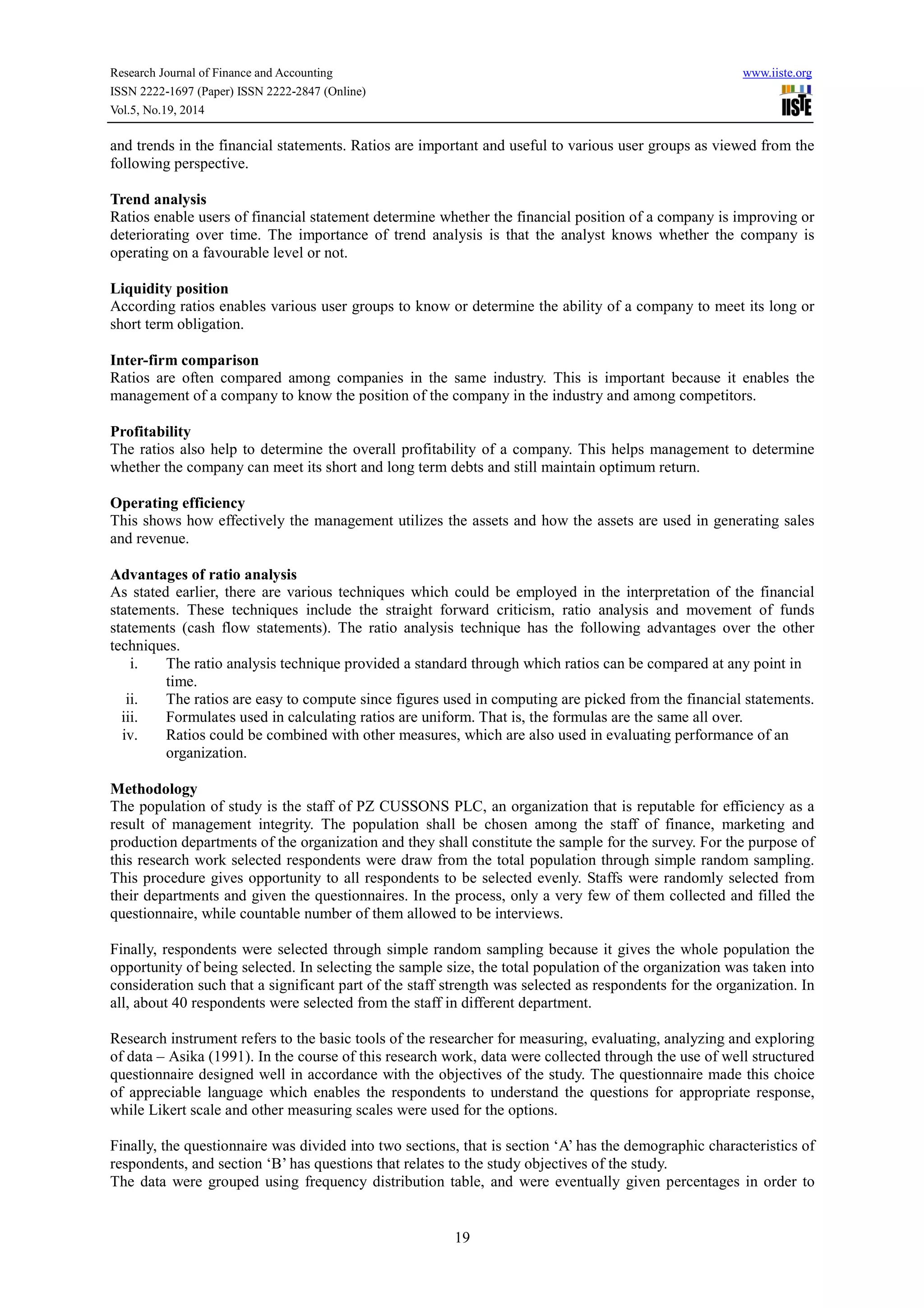 A Tool For Measuring Organization Performance Using Ratio Analysis Pdf