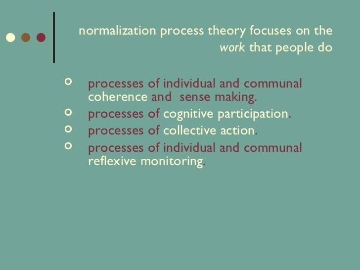 Normalization Process Theory Normalization Process Theory
