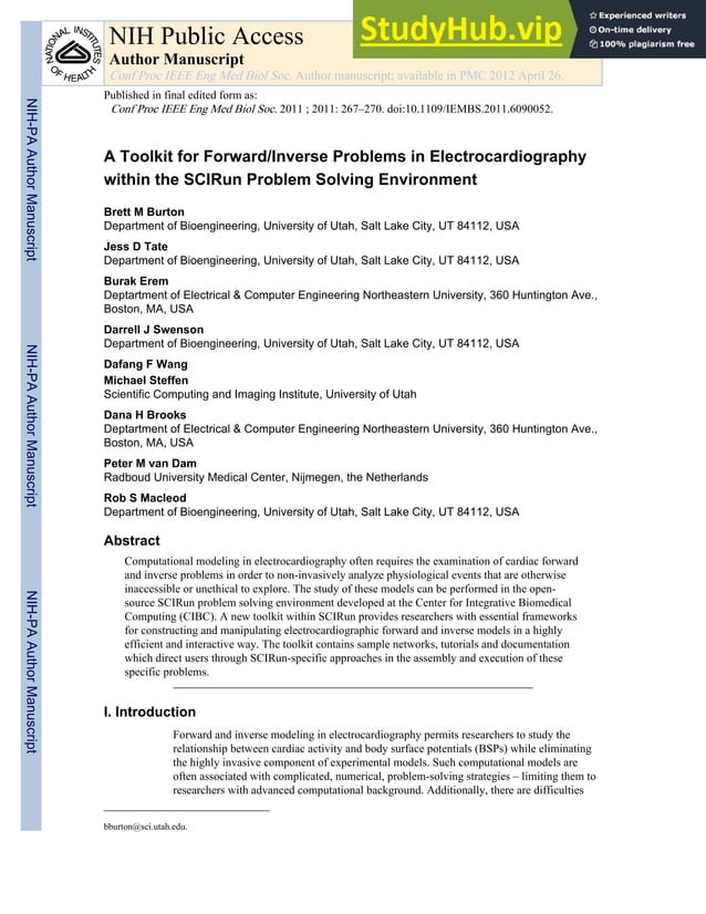 A Toolkit For Forward Inverse Problems In Electrocardiography Within The Scirun Problem Solving