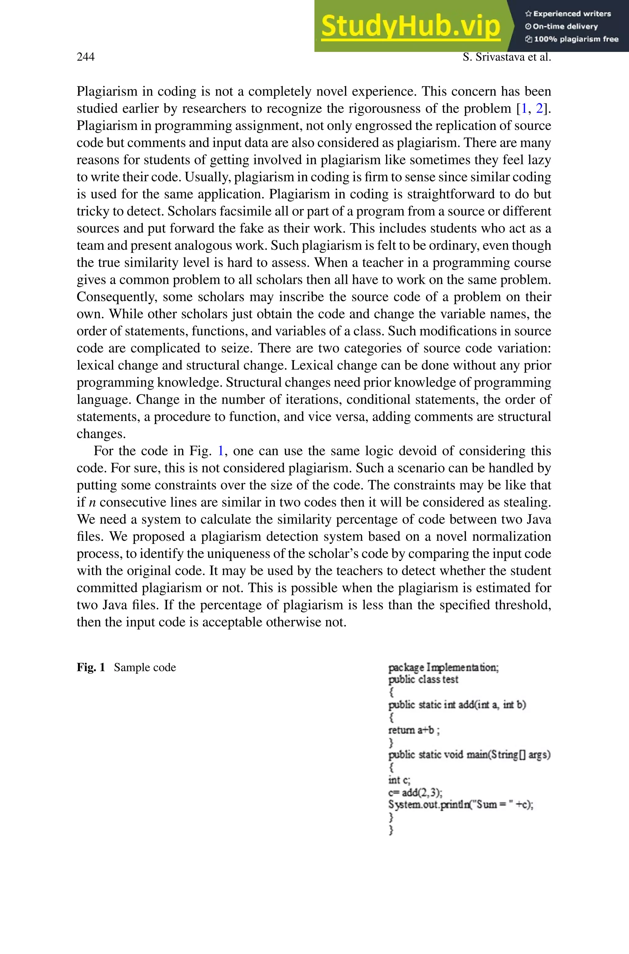 A Tool To Detect Plagiarism In Java Source Codepdf