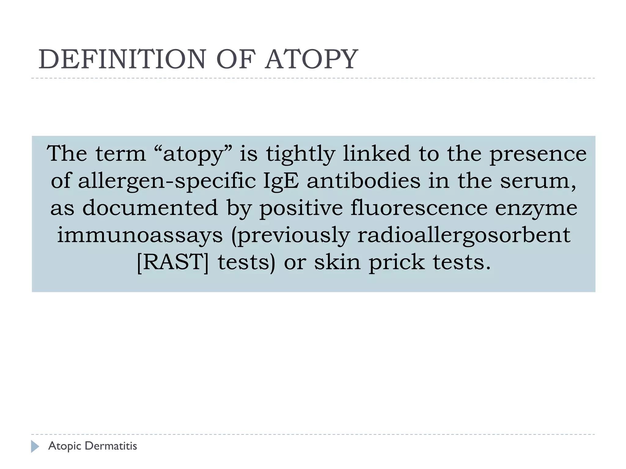 Atopic dermatitis | PDF