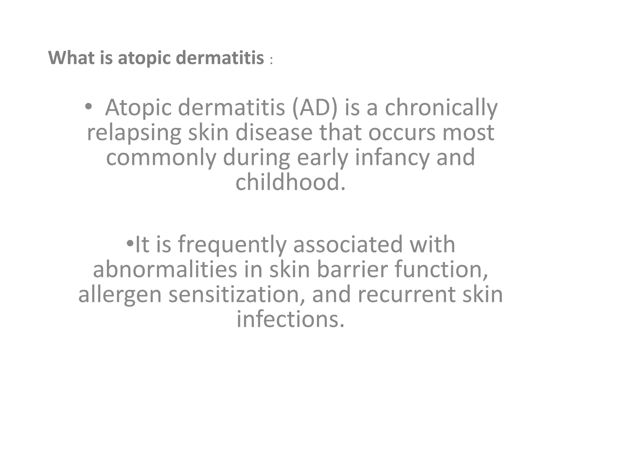 Atopic dermatis.pptx | Allergies | Diseases and Conditions