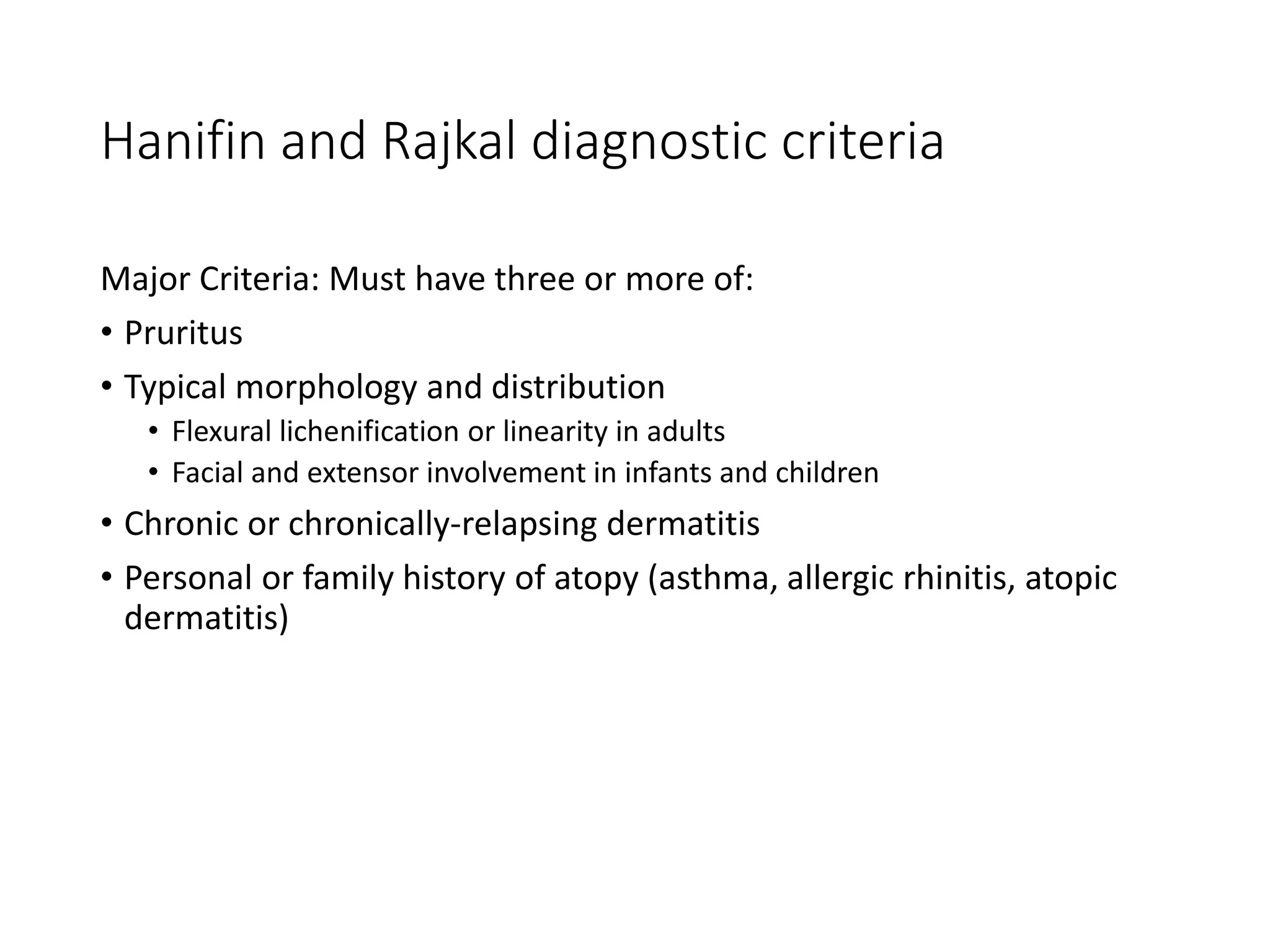 Pathogenesis clinical features and management of Atopic dermatitis ...