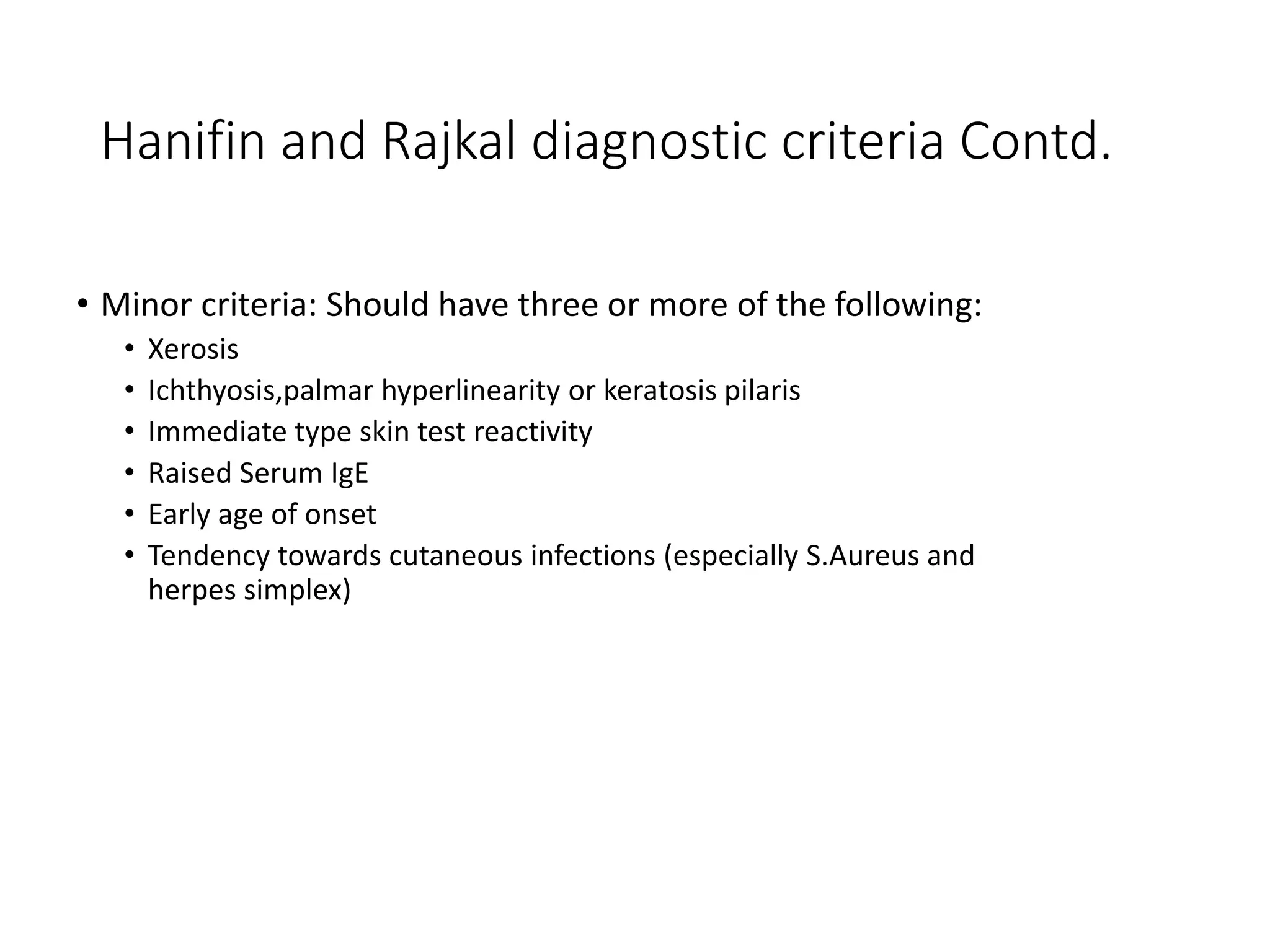 Pathogenesis clinical features and management of Atopic dermatitis ...