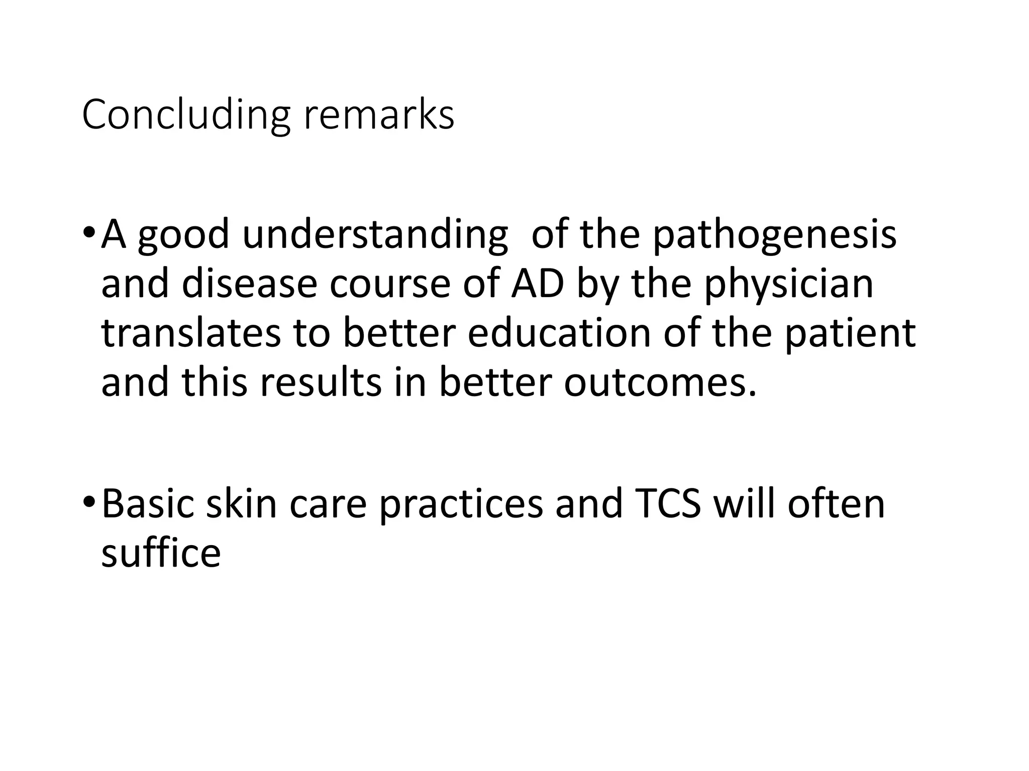 Pathogenesis clinical features and management of Atopic dermatitis ...