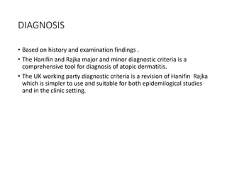 Pathogenesis clinical features and management of Atopic dermatitis ...