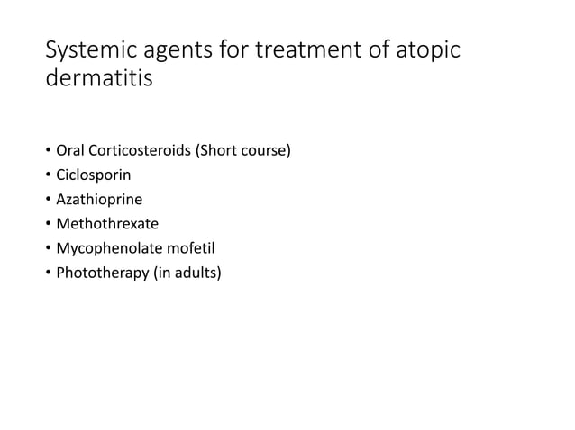 Pathogenesis clinical features and management of Atopic dermatitis ...