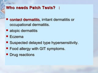 Atopy patch test | PPT