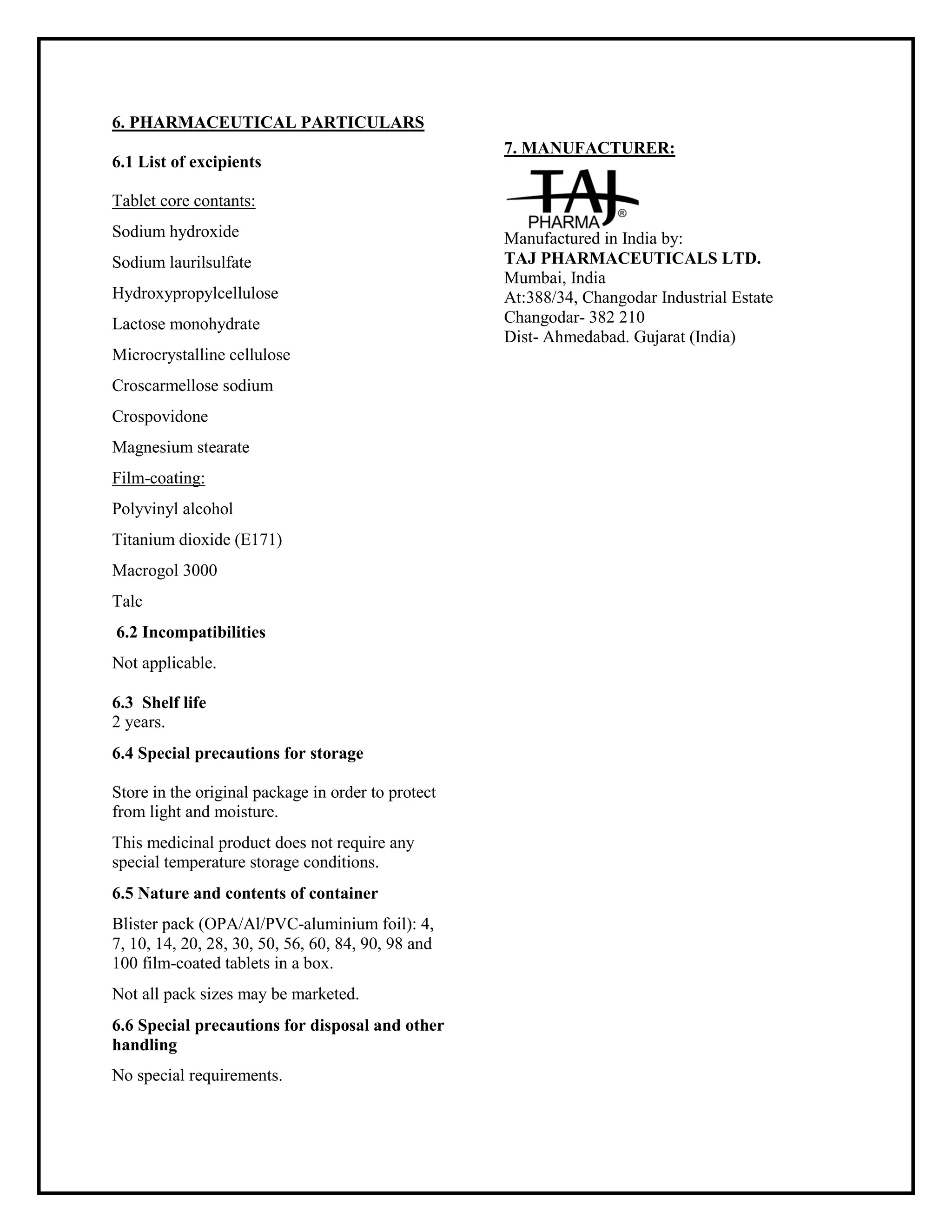 Atorvastatin 40 mg film coated tablets smpc- taj pharmaceuticals | PDF