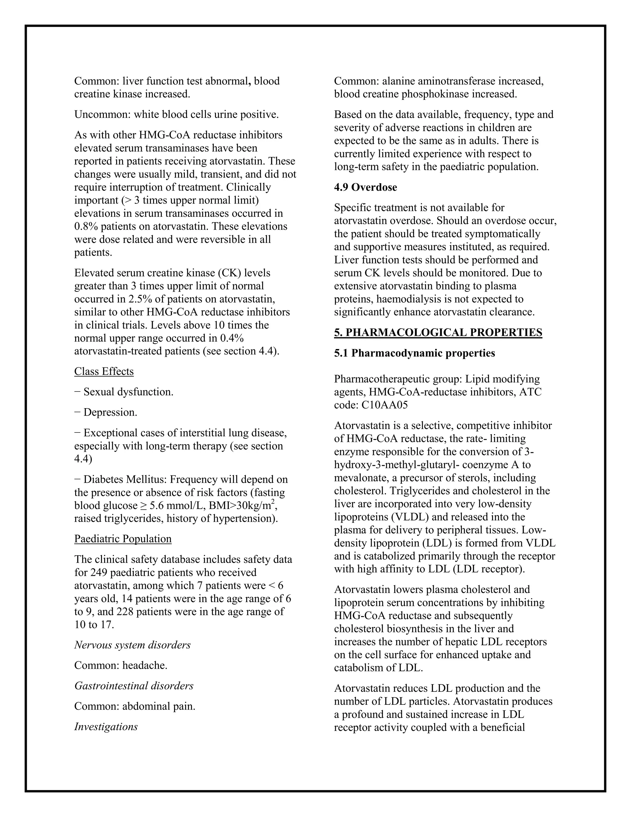 Atorvastatin 40 mg film coated tablets smpc- taj pharmaceuticals | PDF