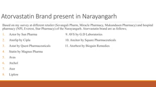 Atorvastatin- Cholesterol lowering drug | PPTX