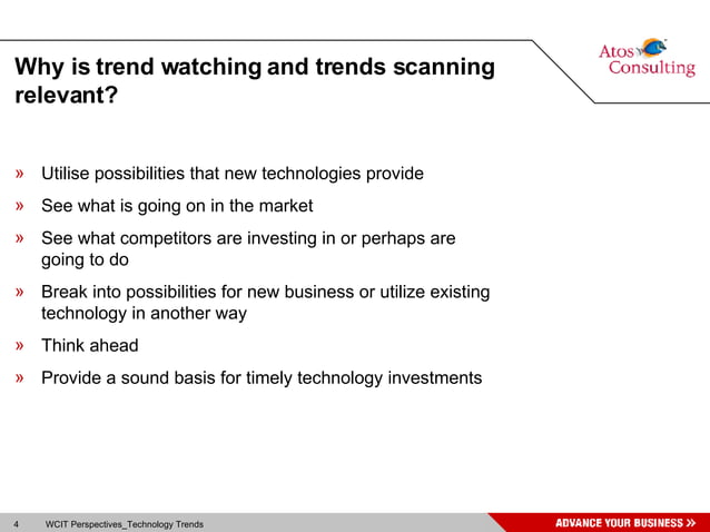 Atos Consulting World Class IT Perspectives Technology Trends | PPT