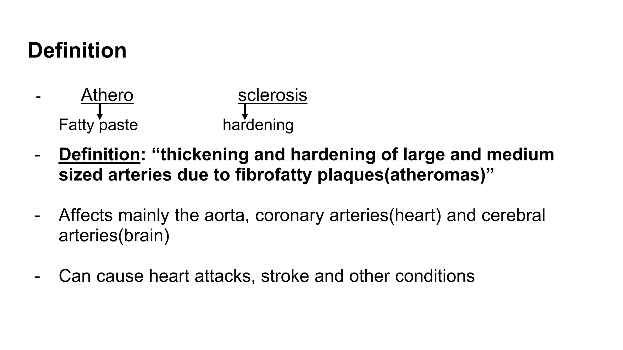 Atherosclerosis - Pathology - BSc anesthesia, OT | PPTX
