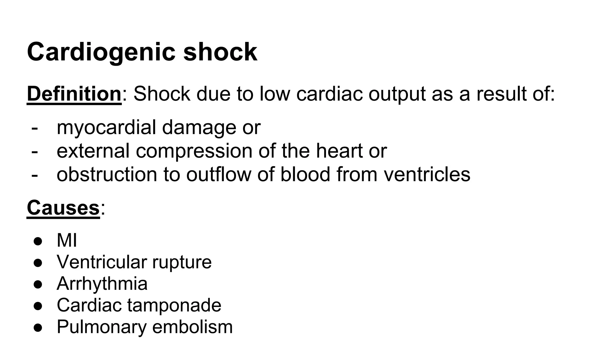 Shock: types of shock, treatment - General Medicine - ATOT | PPTX