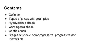 Shock: types of shock, treatment - General Medicine - ATOT | PPTX