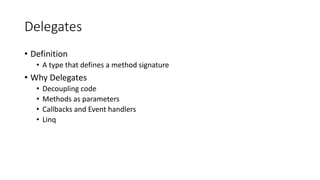 A tour of the c# language | PPT