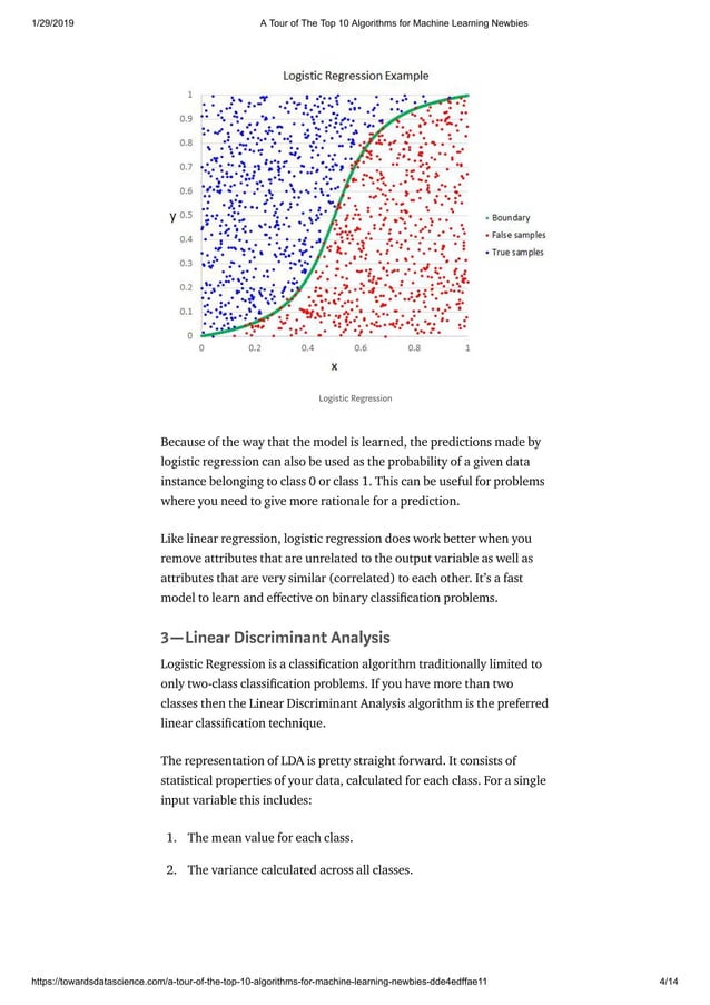 A tour of the top 10 algorithms for machine learning newbies | PDF