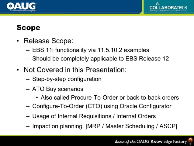 Oracle EBS: ATO with Outside Processing | PPTX