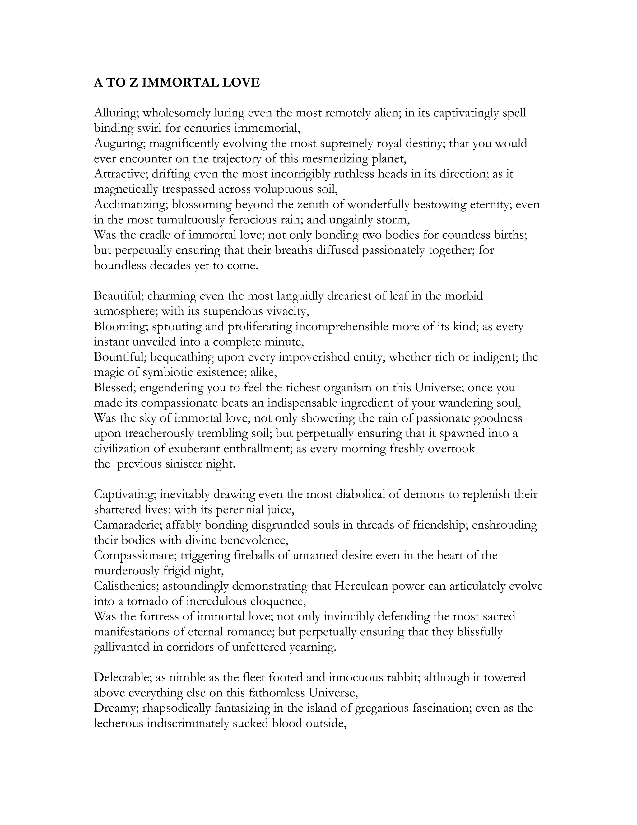 A To Z IMMORTAL LOVE | DOC